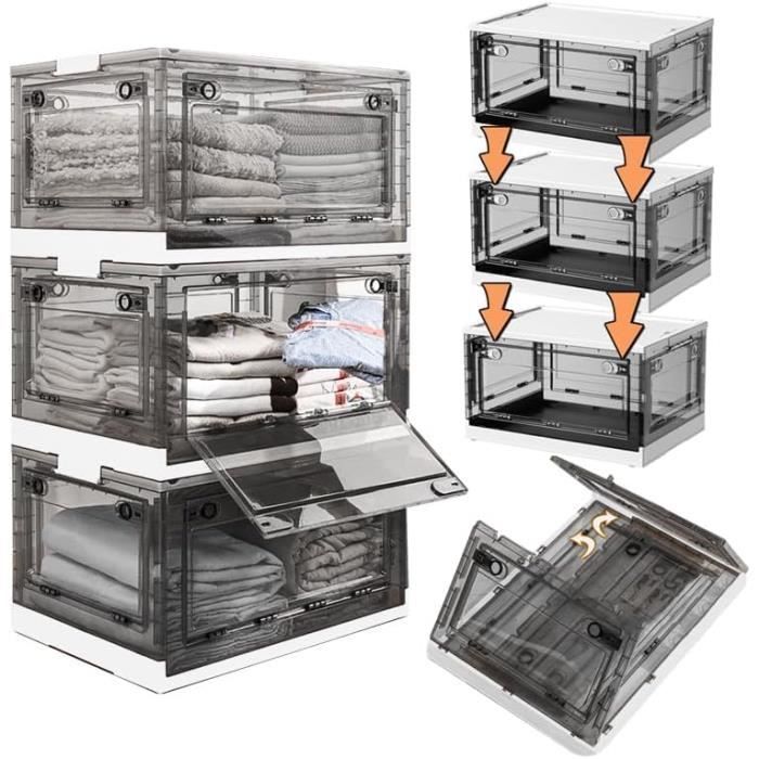 Boite De Rangement Empilable En Plastique,Caisse De Rangement Pliable ...