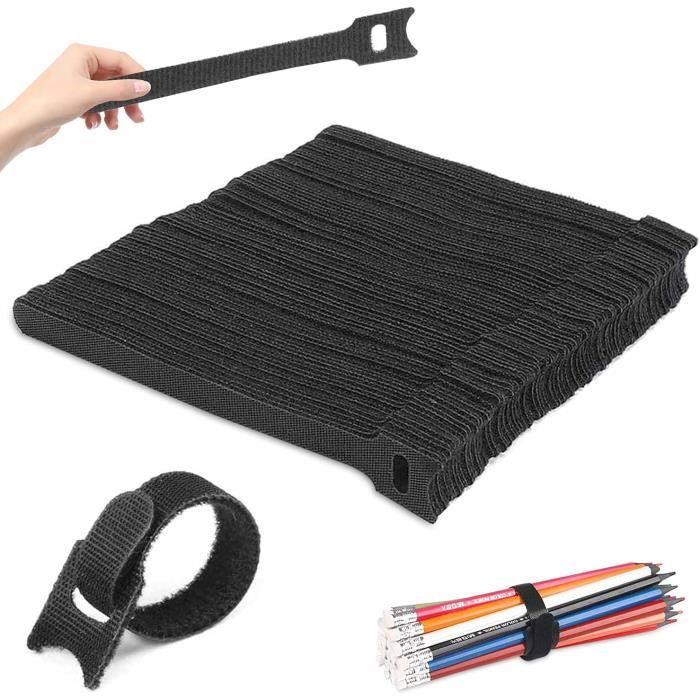 Attache Cable, 150 Pcs Réutilisables Sangles à Crochet et Boucle ...