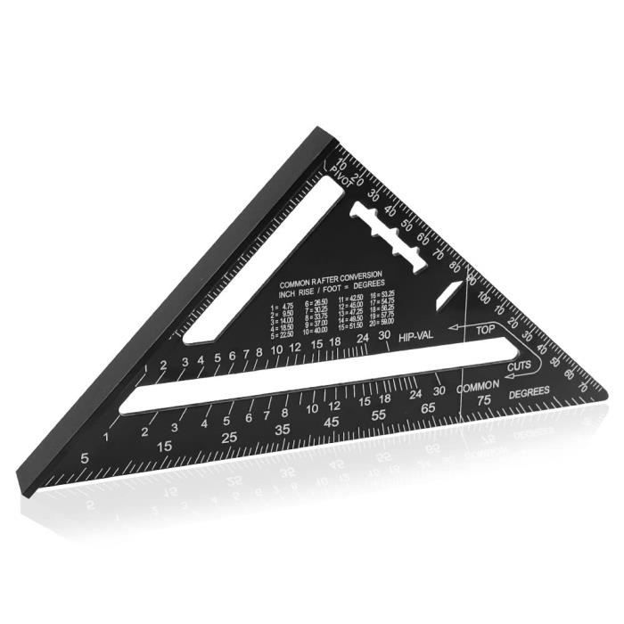 NewZC Triangle Règle Alliage d'Alm Équerre Triangle 180mm 45 90 Degrés ...