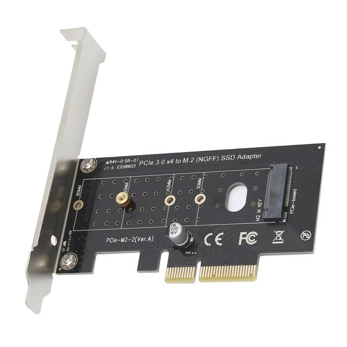 YID Carte adaptateur SSD Adaptateur PCI-e vers M.2, PCI-e 3.0 X4 vers M Key M.2 NGFF SSD Adapter ...