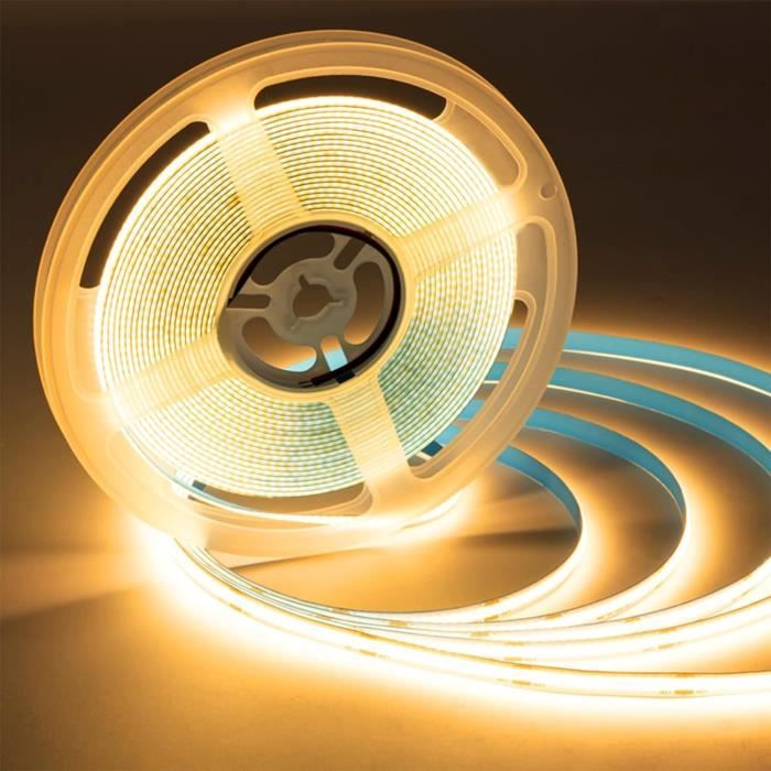 Cob Ruban Led,24V 5M Cob Led Néon, 3000K Flexible Néon Led Bande 320Led ...