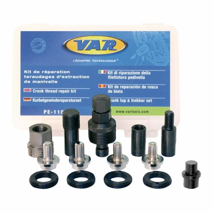 Kit de réparation de pédalier/pédale VAR - noir/argenté - 24x150 mm ...