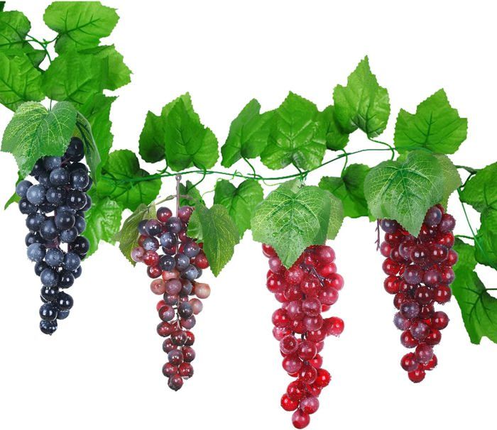 4 Cordes Raisins Grappes Décorative, Grappe De Raisin En Plastique ...