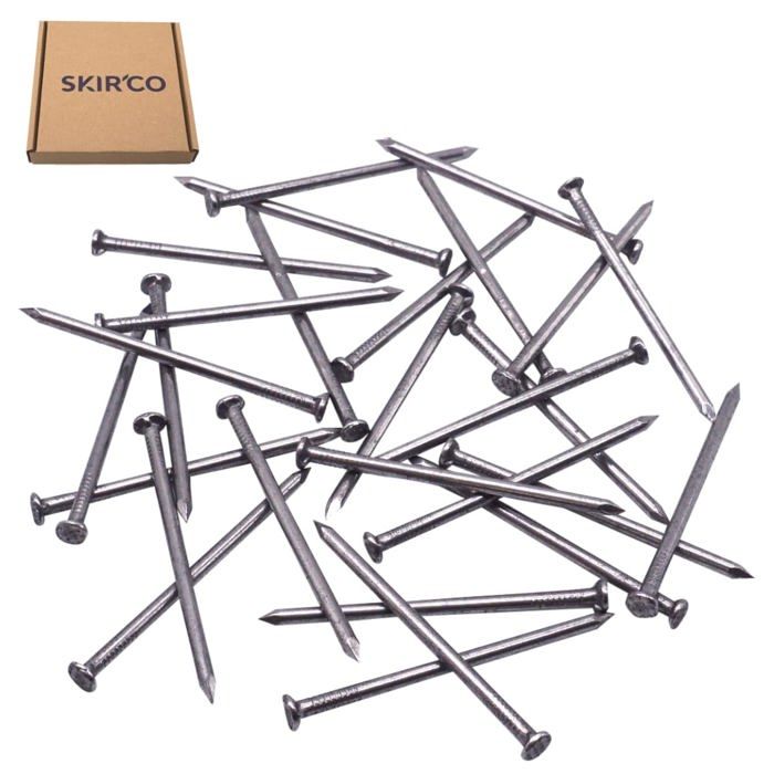 Skir'co Lot de 150 clous de construction a tete ronde et plate en acier ...