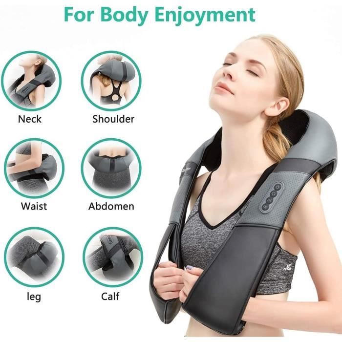 Masseur De Cou Et D'Épaules Avec Chaleur, Coussin De Massage À Pétrissage En Profondeur 3D ...