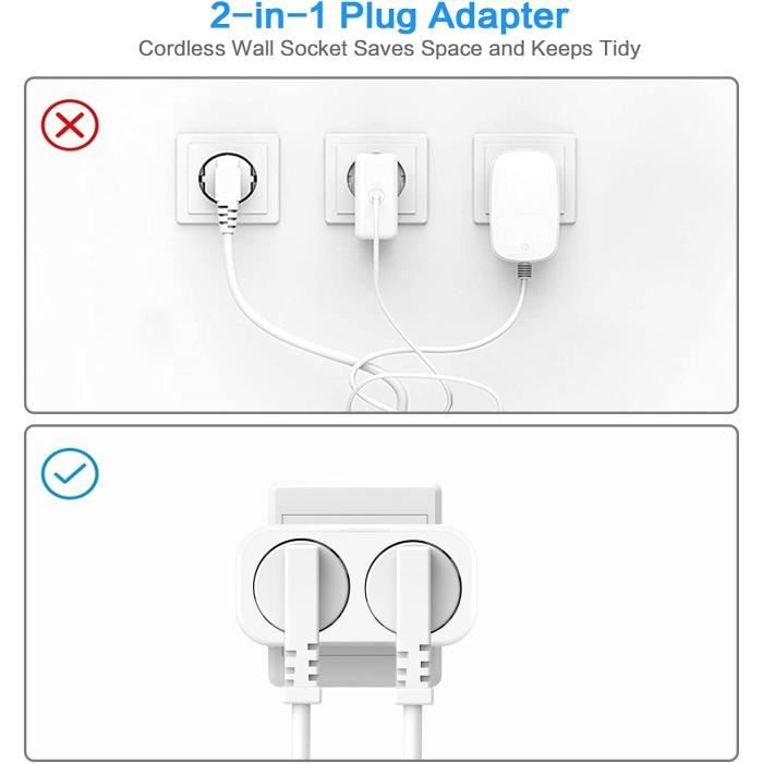 Prise Double, Adaptateur De Prise 2 - En - 1 Multi - Plug, Multi ...
