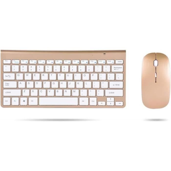 Kit Clavier Et Souris Sans Fil 2,4 Ghz Mince Et Étanche, Souris Clavier ...