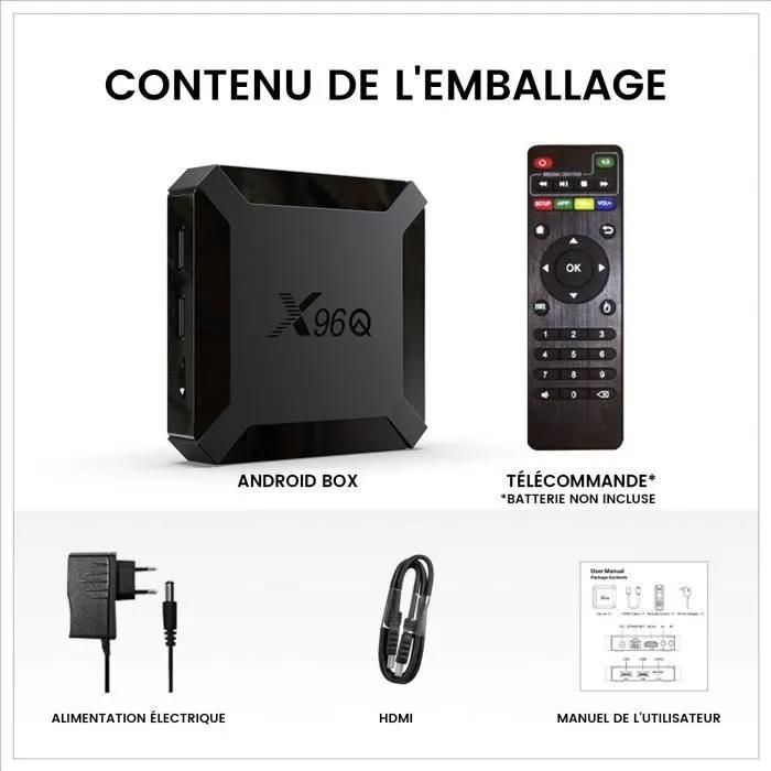 Boitier iptv TV BOX Android 10.0 X96Q TV Box H616 Quad core 1Go de RAM ...