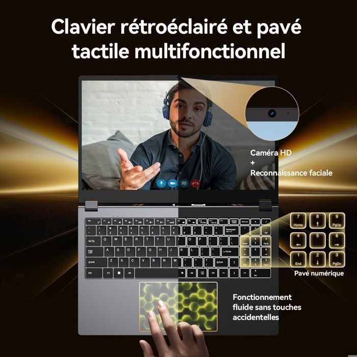PC Portable 15,6" Écran Tactile 360° - AMD Ryzen5 7430U (6C/12T) - 16Go ...