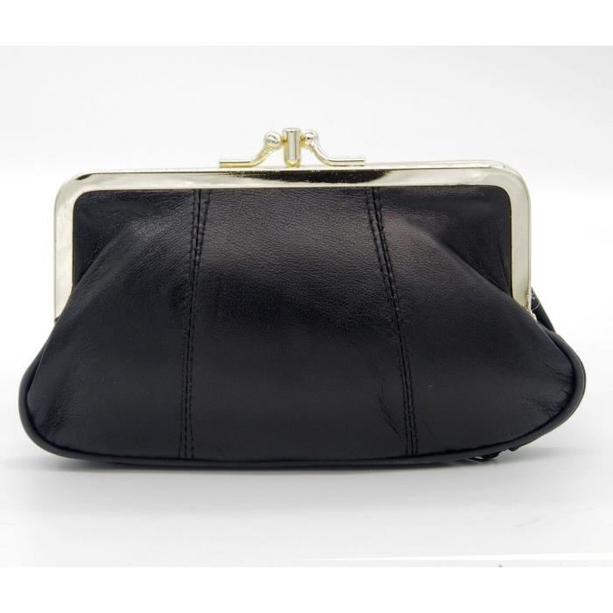 Porte monnaie femmes cuir véritable souple fermoir metal boule clic ...