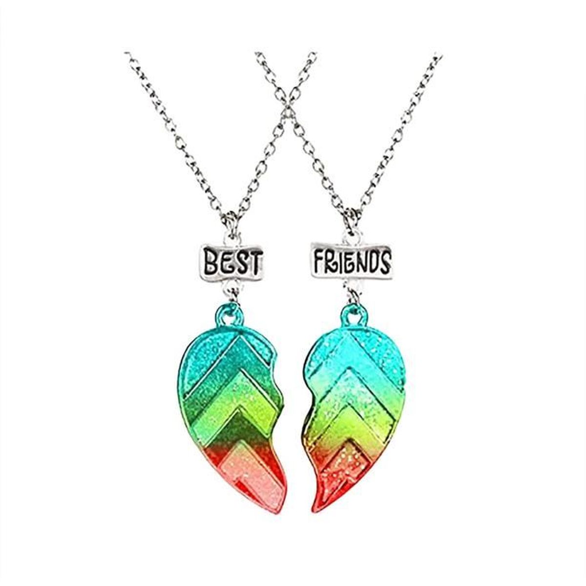 Lot de 2 colliers avec pendentif cœur Best Friends Forever,Coeur Briser ...