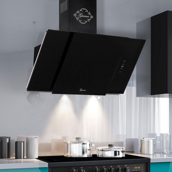 Hotte aspirante - GURARI - GCH S 171 - 90 cm - Verre noir - 1000m³/h - Cdiscount Electroménager
