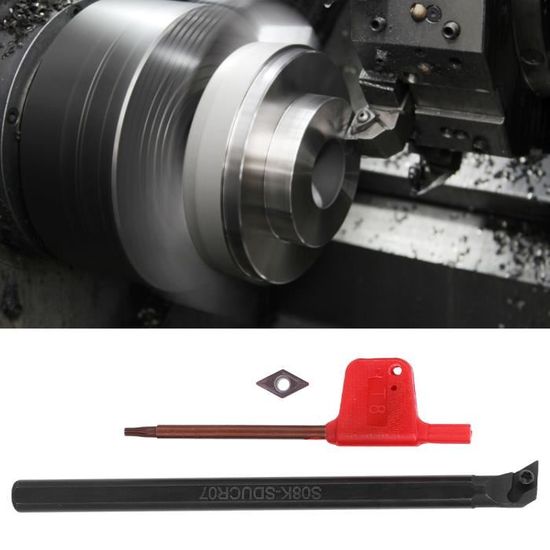 Porte-outil de tournage, lames d'insertion à prise élevée S08K-SDUCR07 barre d'alésage, pour ...