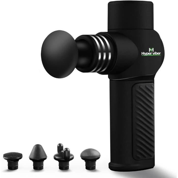 Mini mas musculaire Gun Hyper Viber, Masseur portable avec 4 têtes, mas ...