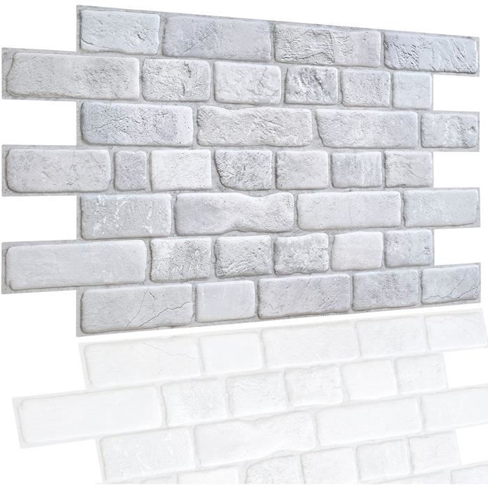 Quysa Panneau Mural Décoratif en PVC Effet Brique Lot de 12 Panneaux 5. ...