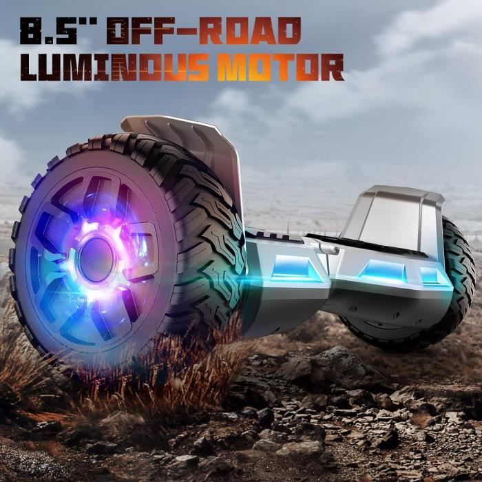 Hoverboard SISIGAD Tout Terrain 8.5 Pouces avec Bluetooth et LED ...