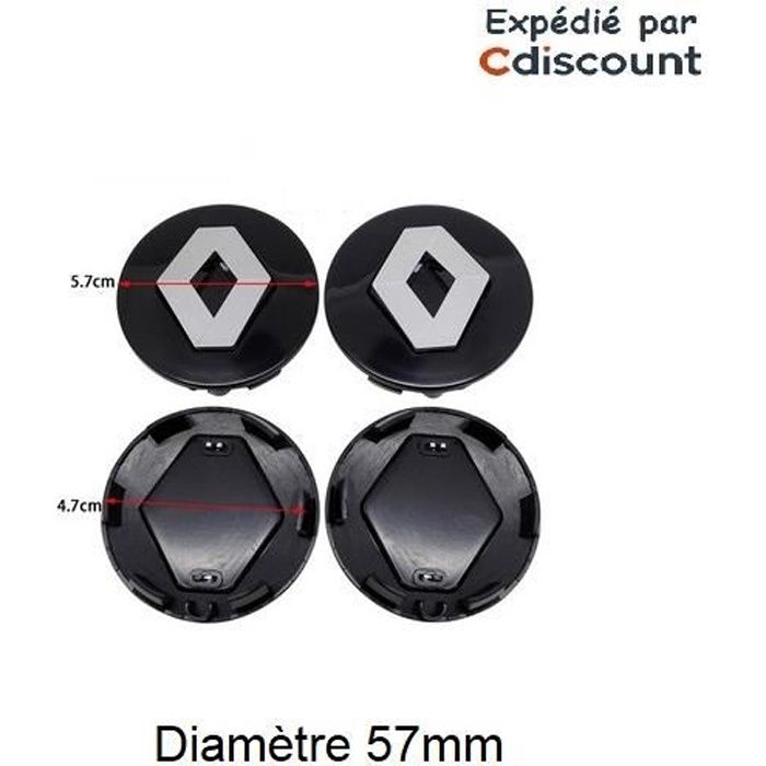 Caches moyeux Renault - Centres de roues x 4 - Diamètre 57 mm pour ...