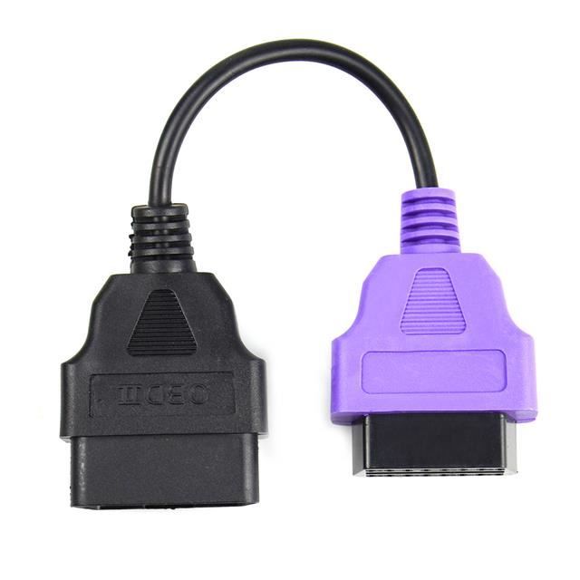 Violet - Connecteur adaptateur pour Fiat Ecu Scan, câble OBD2 16 ...