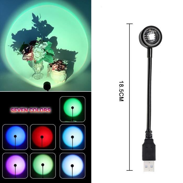 USB Sunset Projector Lamp Usb desk lamp Atmosphere Lamp Romantic Led ...