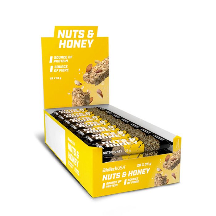 Barres vegan BioTech USA - Energy Bars - Nuts & Honey Boite de 28 ...