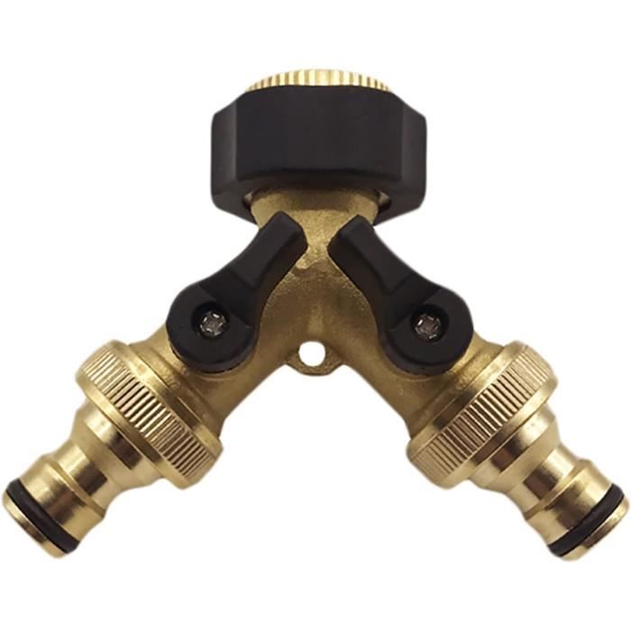 Répartiteur De Tuyau D'Arrosage En Laiton Raccord De Tuyau 2 Voies Femelle De 1,9 Cm Bsp ...