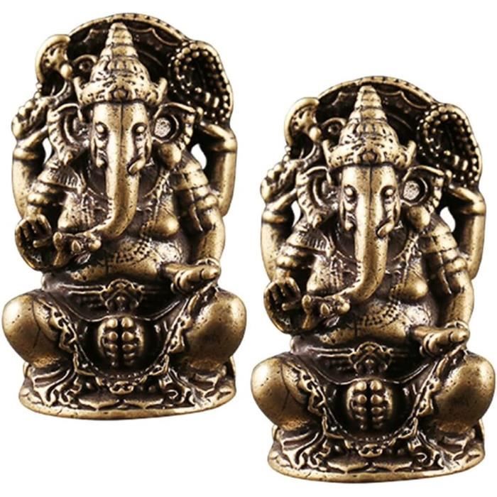 Mini Statue De Ganesh En Laiton : 2 Pièces Petit Éléphant Bouddha ...