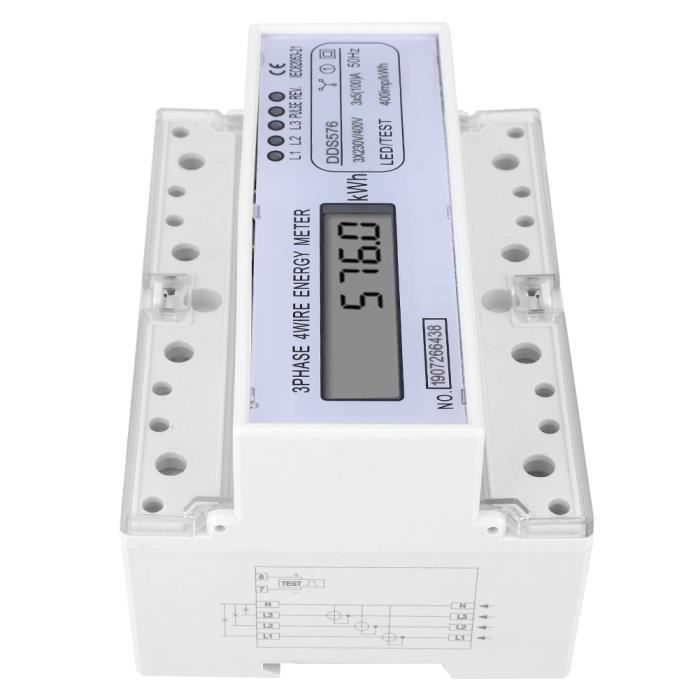 Compteur De Puissance Dds576 Watt Hour Meter Affichage Lcd 3 Phases 4 Fils 7P 380V Compteur D ...
