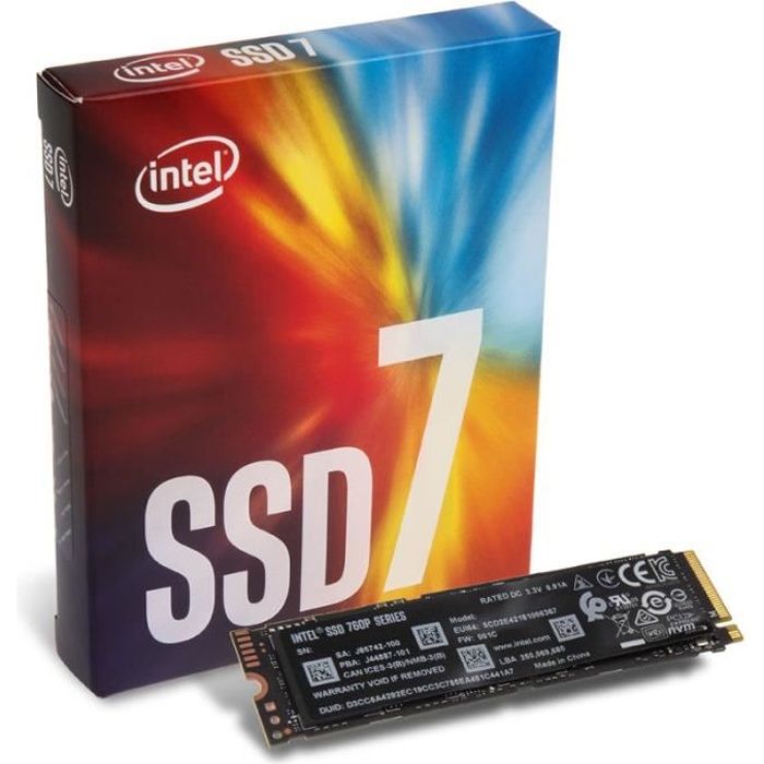 Intel 760p Series NVMe SSD, PCIe 3.0 M.2 Typ 2280 - 512 GB 0,000000 ...