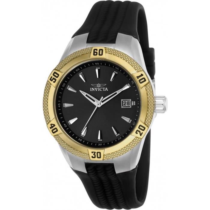 INVICTA ANGEL FEMME BRACELET SILICONE NOIR QUARTZ ANALOGIQUE MONTRE ...