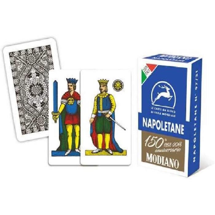 Modiano-Le Cartes De Jeu Napoletane Du 150° Anniversaire, Couleur Bleu ...
