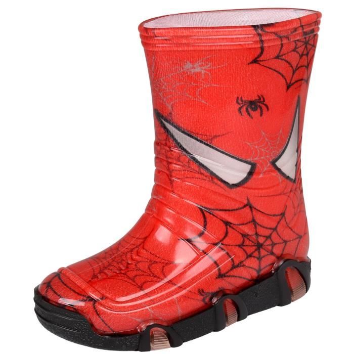 Bottes rouges d'araignée pour garçon - ZETPOL - Semelle antidérapante ...