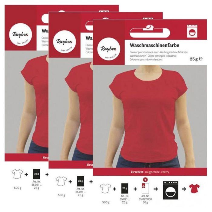 Colorant à textile pour machine à laver 75 g - Rouge cerise - Cdiscount ...
