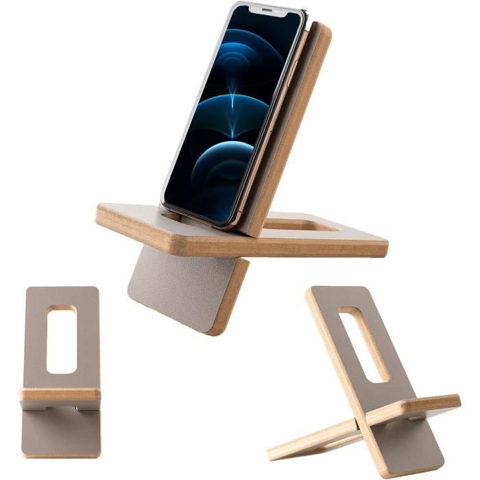 Support De Téléphone Portable En Bois (Gris) - Station De Charge En Bois - Support De Téléphone ...