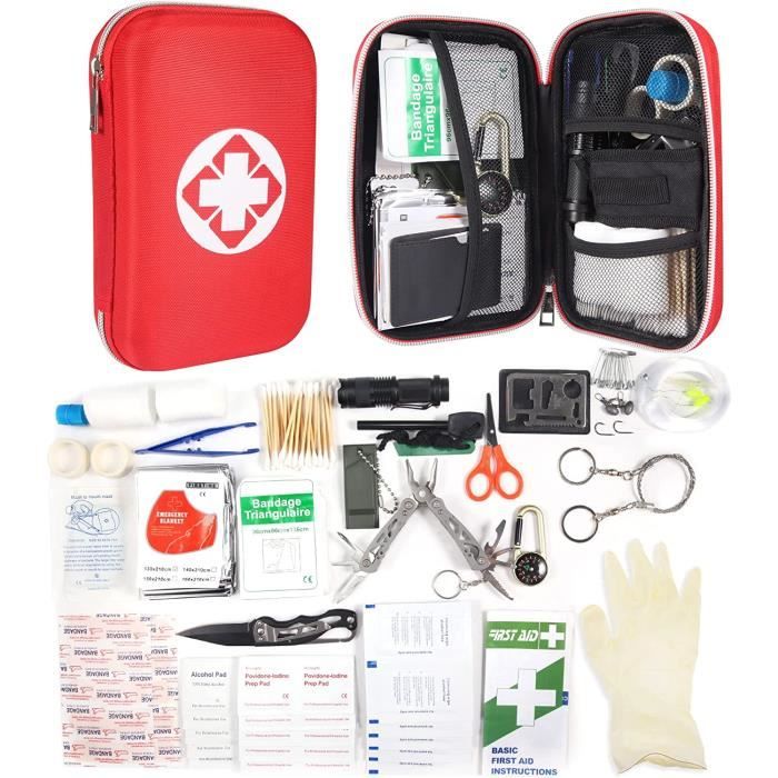 Hodzeed Kit de survie d'urgence en plein air, Complet d'équipement de ...