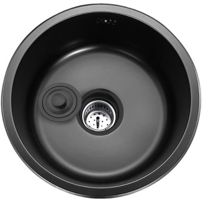 Évier Rond Noir Cuisine Rénovation Bassin Évier Simple Rond Petit Évier ...