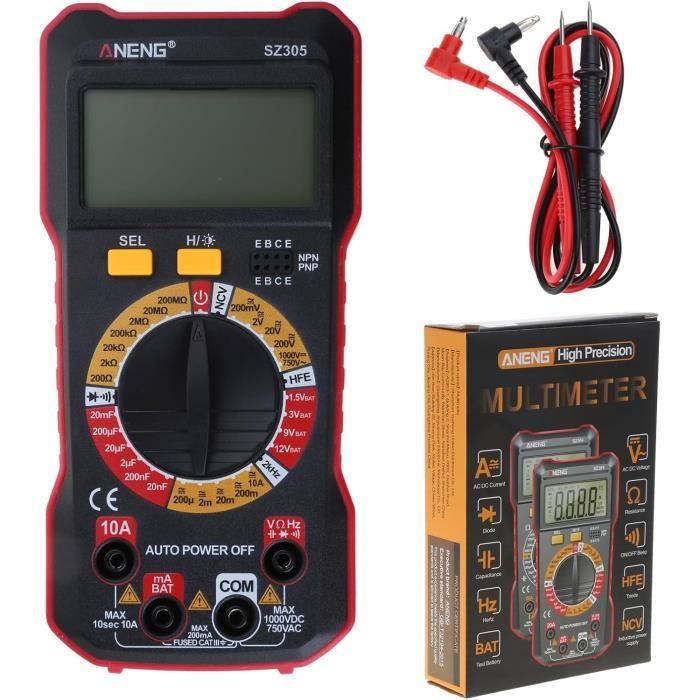 Multimètre Numérique Voltmètre Ampèremètre Ohmmètre Vérificateurs De ...