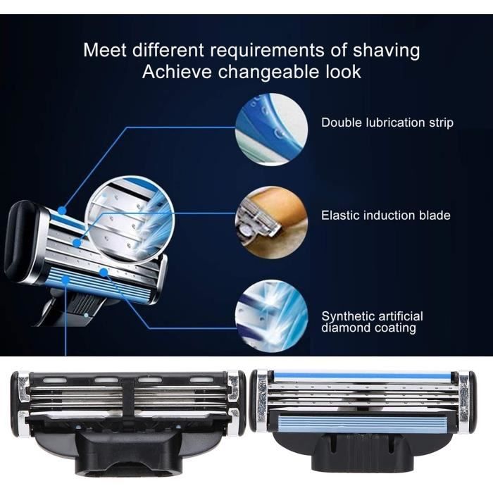 Mach 3 Lames Rasoir, Rasoir Homme 16 Pcs Manuel Professionnel Barber ...