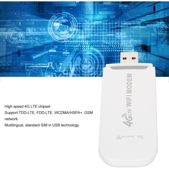 Dongle Modem Wifi Usb 4G Lte Avec Emplacement Pour Carte Sim, Routeur Mobile Point D'Accès Wifi ...