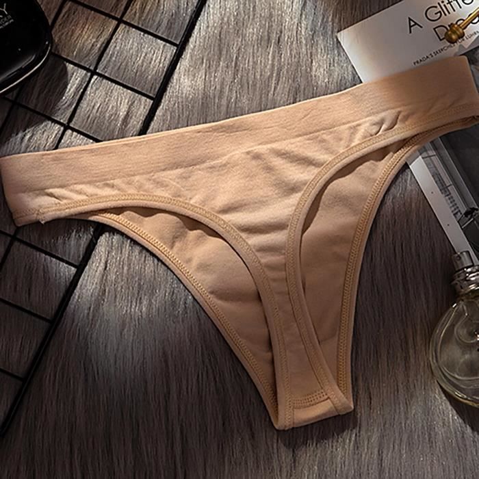 Culotte Sexy Femme Sport Rayé Taille Basse String Minimaliste Sans ...