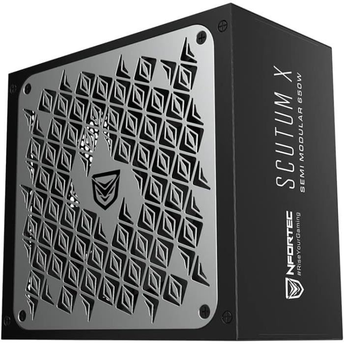 Scutum X Alimentation 650W Semi Modulaire Atx 80+ Bronze,Ventilateur ...