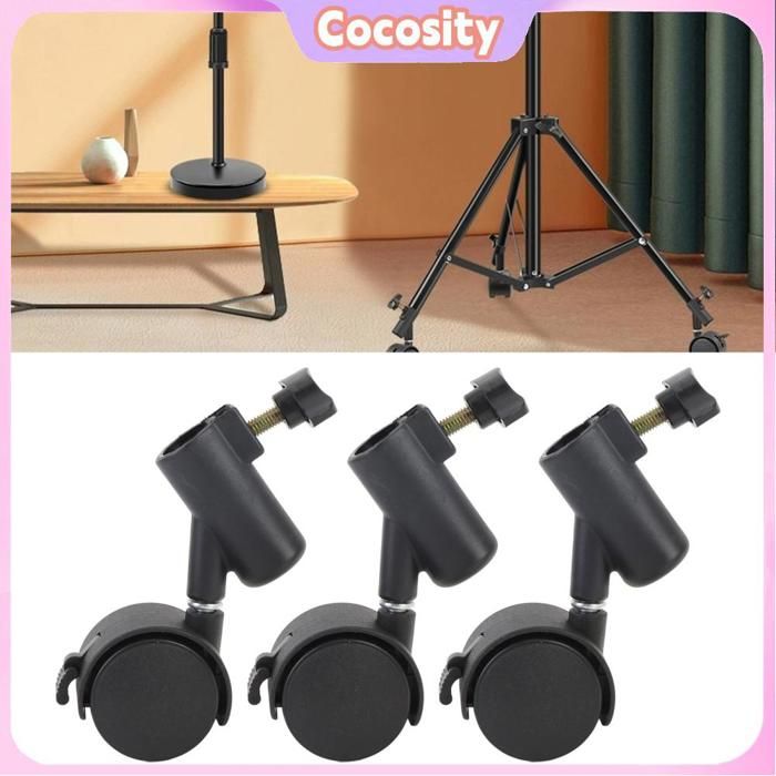 Roues de Support de Lumière, 3 Pièces, Trépied Silencieux Rotatif à 360 ...