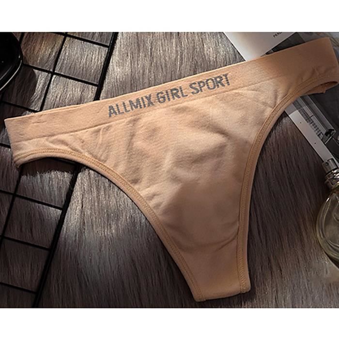 Culotte Sexy Femme Sport Rayé Taille Basse String Minimaliste Sans ...