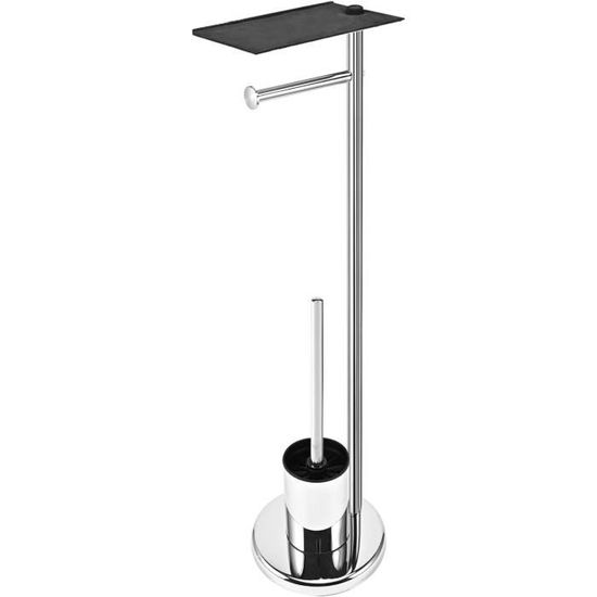 Porte-rouleau de papier toilette autoportant chromé avec sol lourd ...
