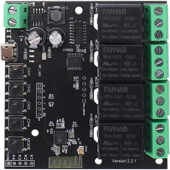 Module De Commutation Wifi 4 Canaux Tuya Commutateur Wifi Smart Life