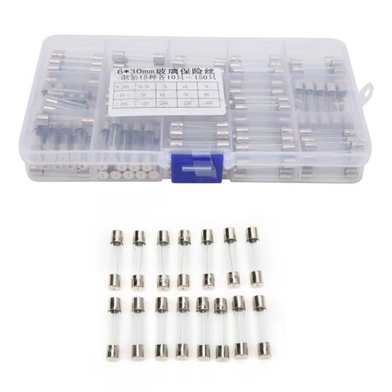 Tube À Fusible En Verre Kit De Fusibles En Verre, Utilisez Facilement 15 Valeurs D'Ampérage ...