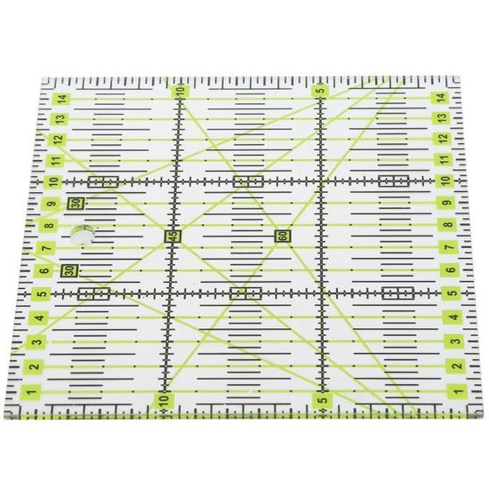 Règle de matelassage - EJ.LIFE - 15x15 cm - Acrylique - Bicolore Noir ...