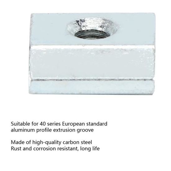 Crou à rainure en T 30pcs 40 Séries crous T-Slot Fixations Filetées en T à crous Coulissants en ...