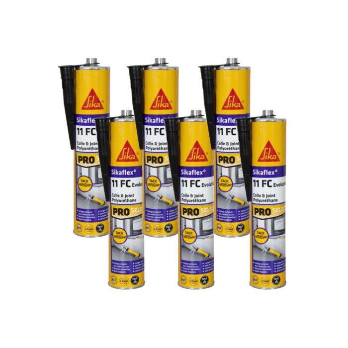 Lot de 6 mastics colle SIKA Sikaflex 11 FC+ Evolution - Noir - 300ml - Cdiscount Bricolage