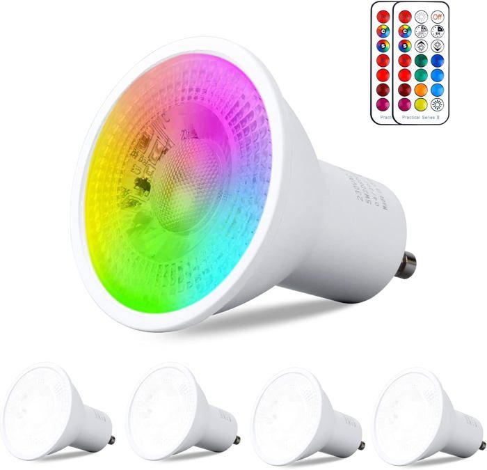 Ampoule RGB GU10 LED Couleur 5W quivalent 50W 450LM Blanc Froid LED GU10 Dimmable Ampoule GU10 ...