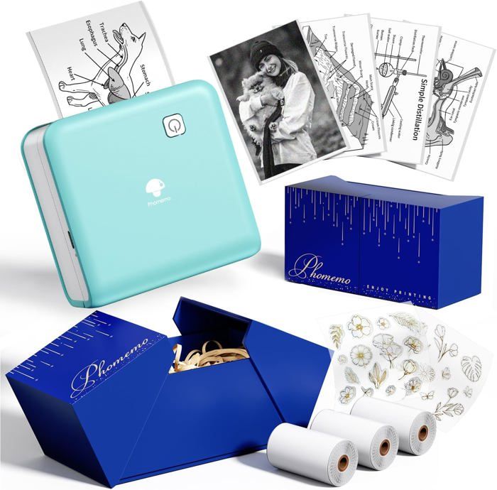 Phomemo Mini Imprimante Portable - P2S 300 dpi Imprimante Photo ...